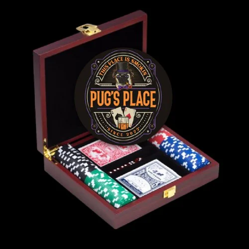 100 Ct. Mahogany Luxury Custom Poker Chip Set - Ceramic