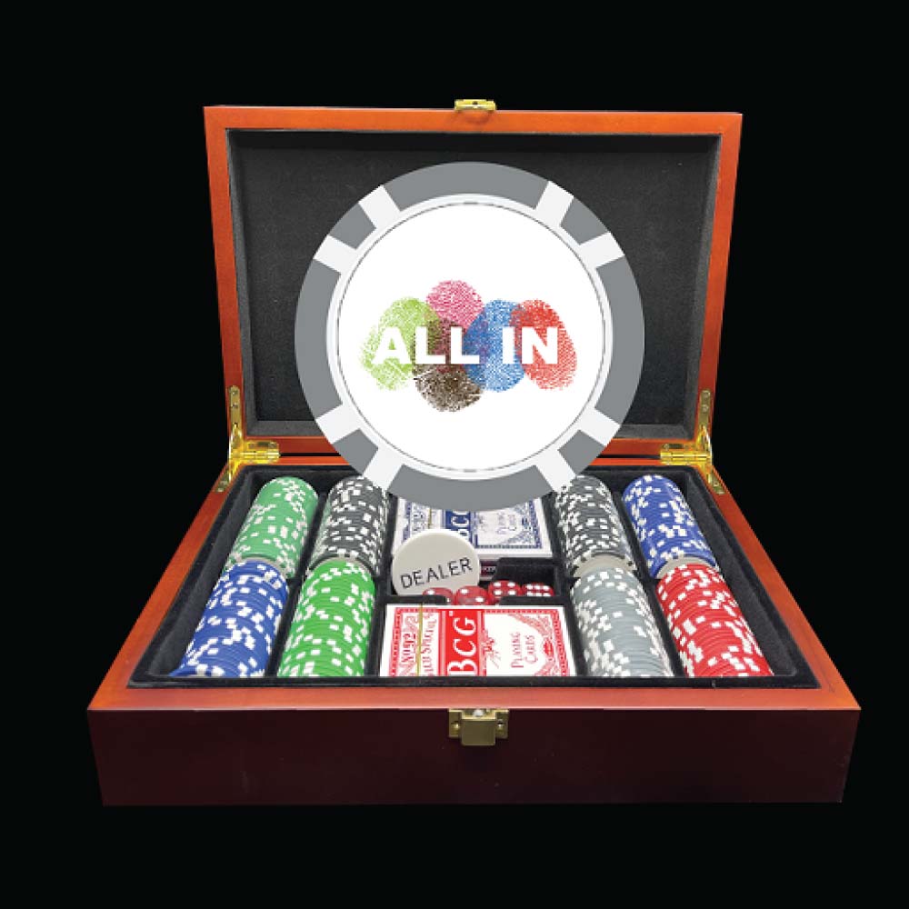 Mahogany Luxury Custom Poker Chip Set - 8 Stripe